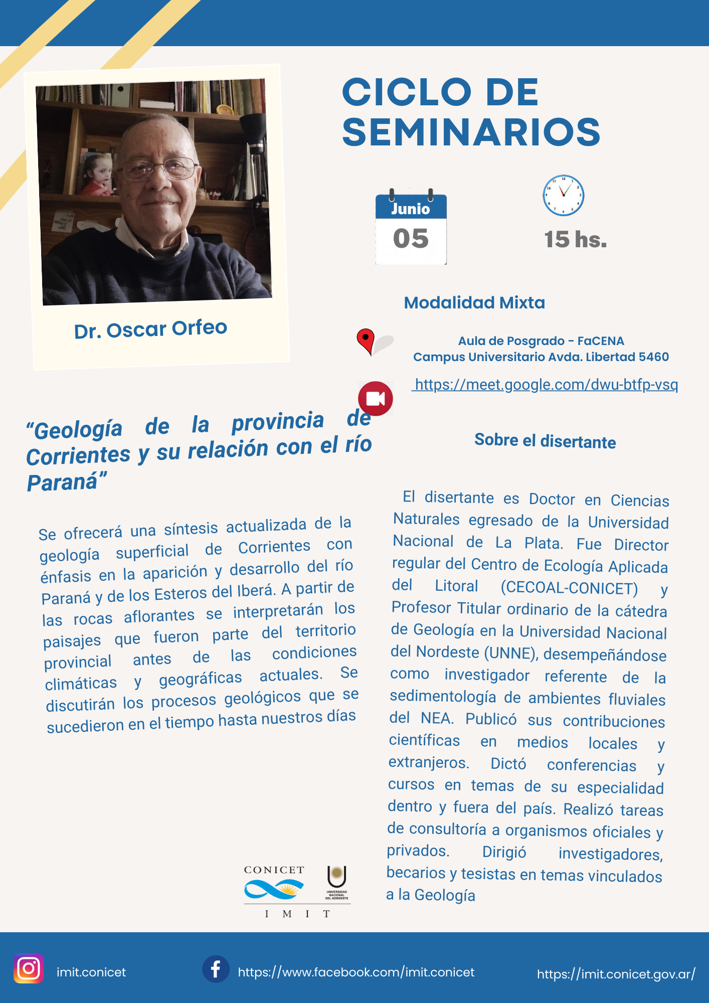 El IMIT organiza un seminario sobre la Geología de la Provincia